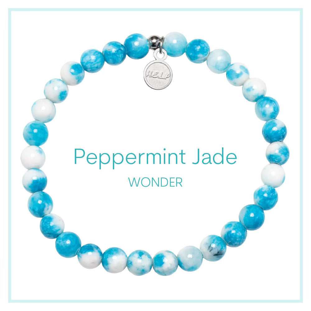 Peppermint Jade Beaded Charity Charm Bracelet Collection – HELP by TJ